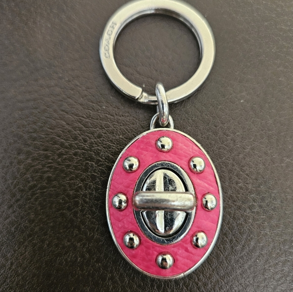 Coach | Accessories | Coach Pink Keychain With Turn Lock | Poshmark